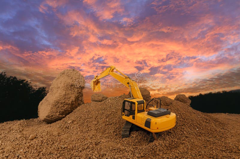 Crawler Excavator Digging the Soil,in the Construction Site Stock Photo ...