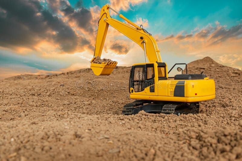 Crawler Excavator is Digging Soil in the Construction Site. Stock Photo ...