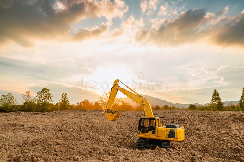 Crawler Excavator is Digging Soil in the Construction Site Stock Image ...