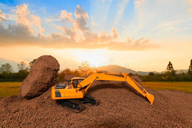 Crawler Excavator Digging the Soil,in the Construction Site Stock Photo ...