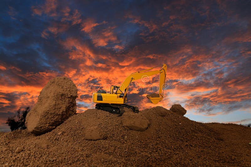 Crawler Excavator Digging the Soil,in the Construction Site Stock Photo ...
