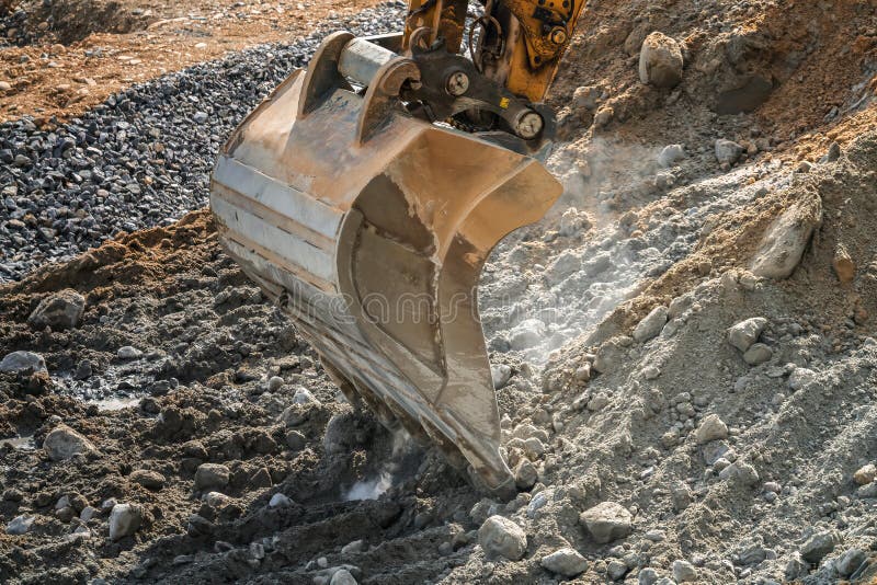 Crawler Excavator Digging on Soil, Excavating Machine Stock Photo ...