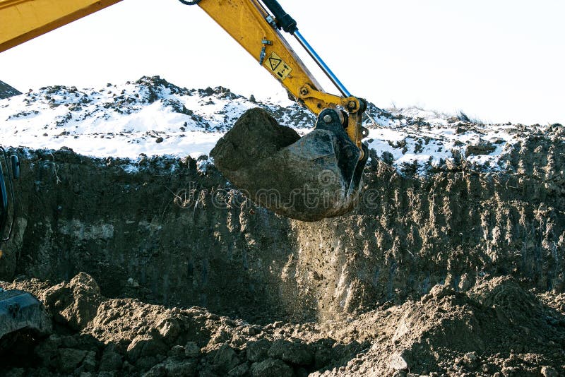 Crawler Excavator. Earth-moving Machine at a Construction Site Stock ...