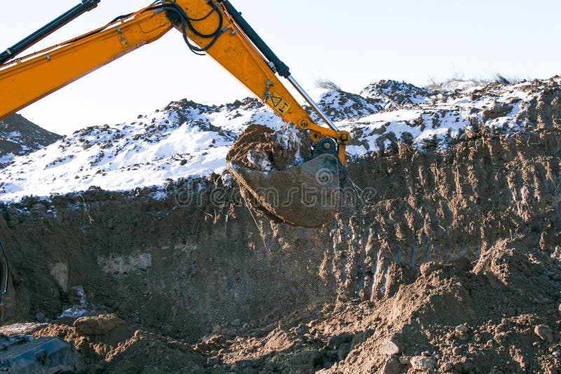 Crawler Excavator. Earth-moving Machine at a Construction Site Stock ...