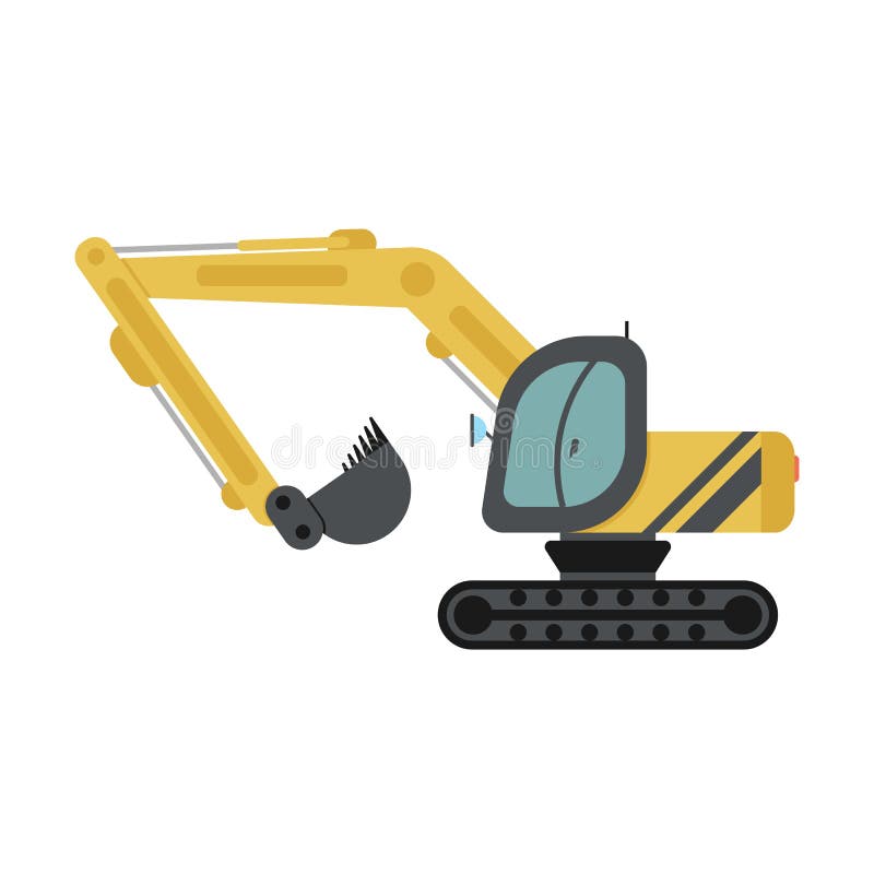Crawler Excavator Flat Icon Stock Vector - Illustration of flat ...