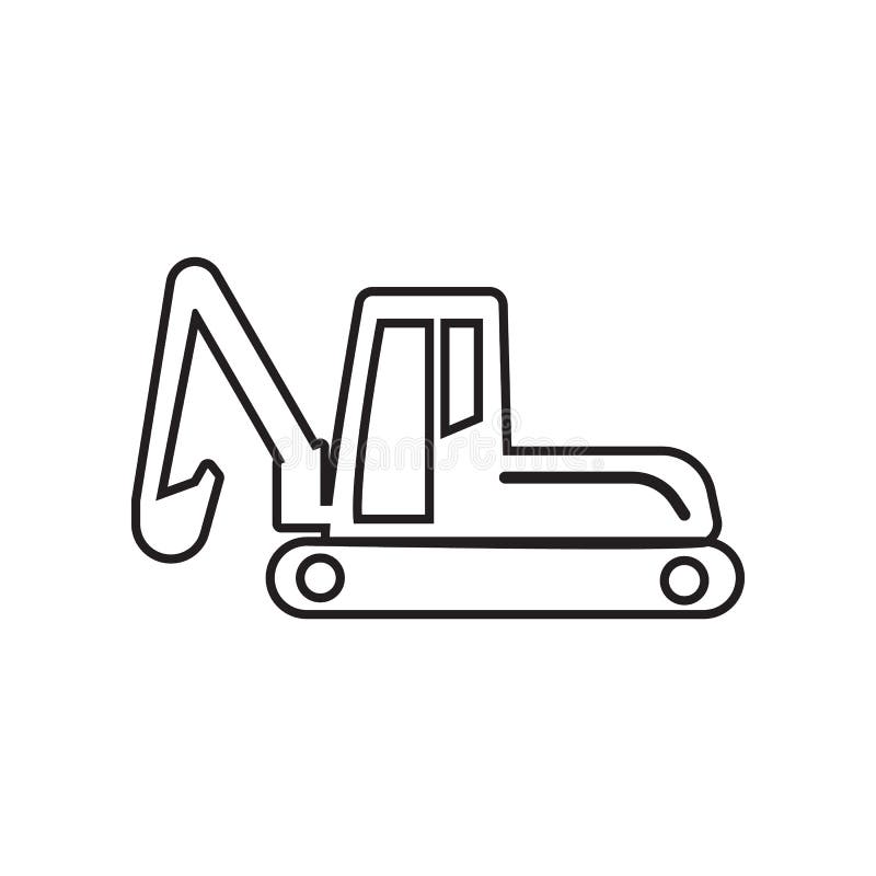 Crawler Excavator Icon. Element of Constraction Tools for Mobile ...