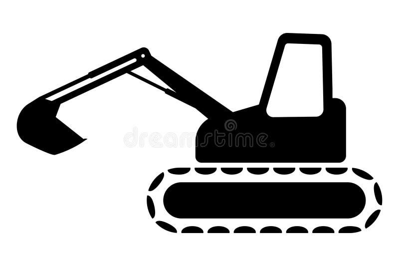 Crawler Excavator Icon Symbol Illustration Stock Vector - Illustration ...