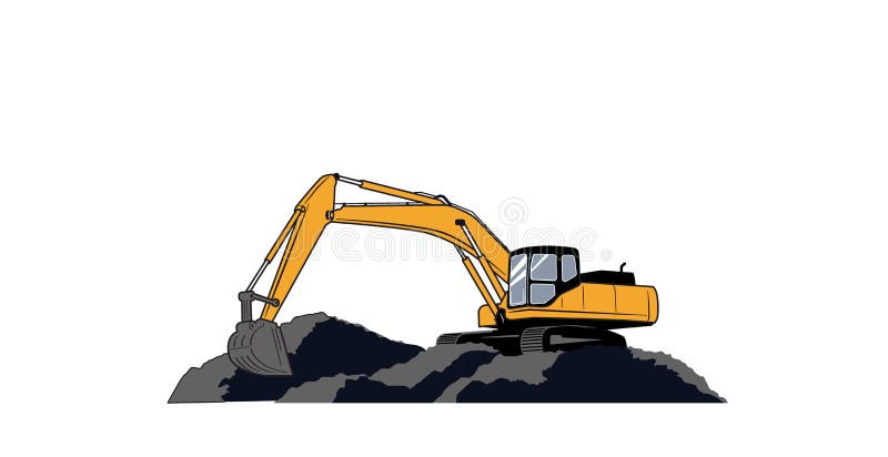 Crawler Excavator Modern Flat Vector Illustration Crawler Excavator ...