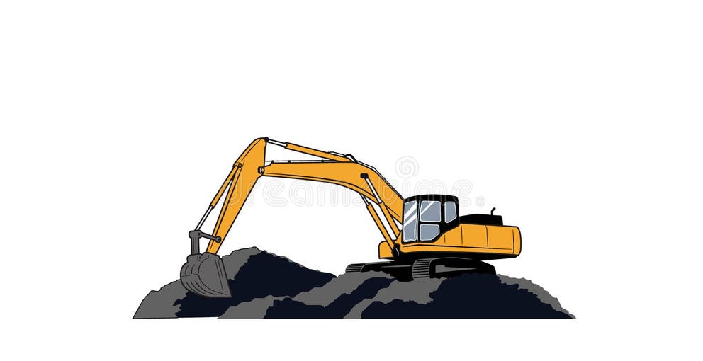 Crawler Excavator Modern Flat Vector Illustration Crawler Excavator ...