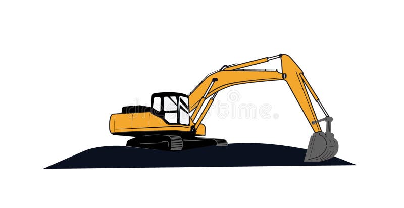 Crawler Excavator Modern Flat Vector Illustration Crawler Excavator ...
