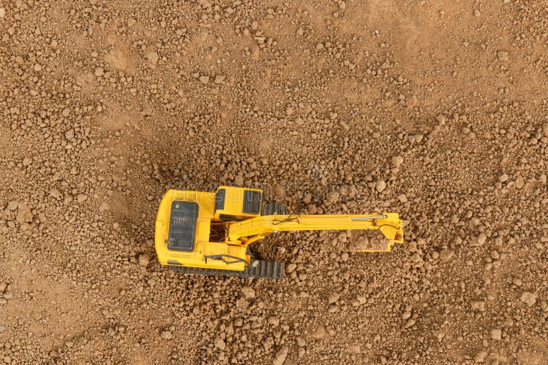 Crawler Excavators are Digging Soil ,Top View Stock Image - Image of ...