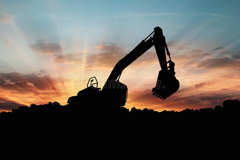 473 Excavators Silhouette Stock Photos - Free & Royalty-Free Stock ...