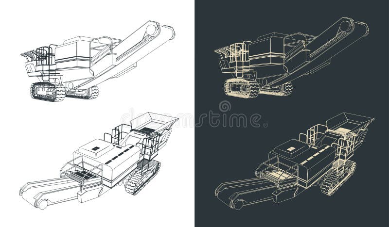 Crawler Mobile Crusher Blueprints Illustrations Stock Vector ...