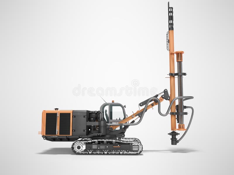 Crawler Mobile Drilling Rig Concept for Construction Work 3d Render on ...