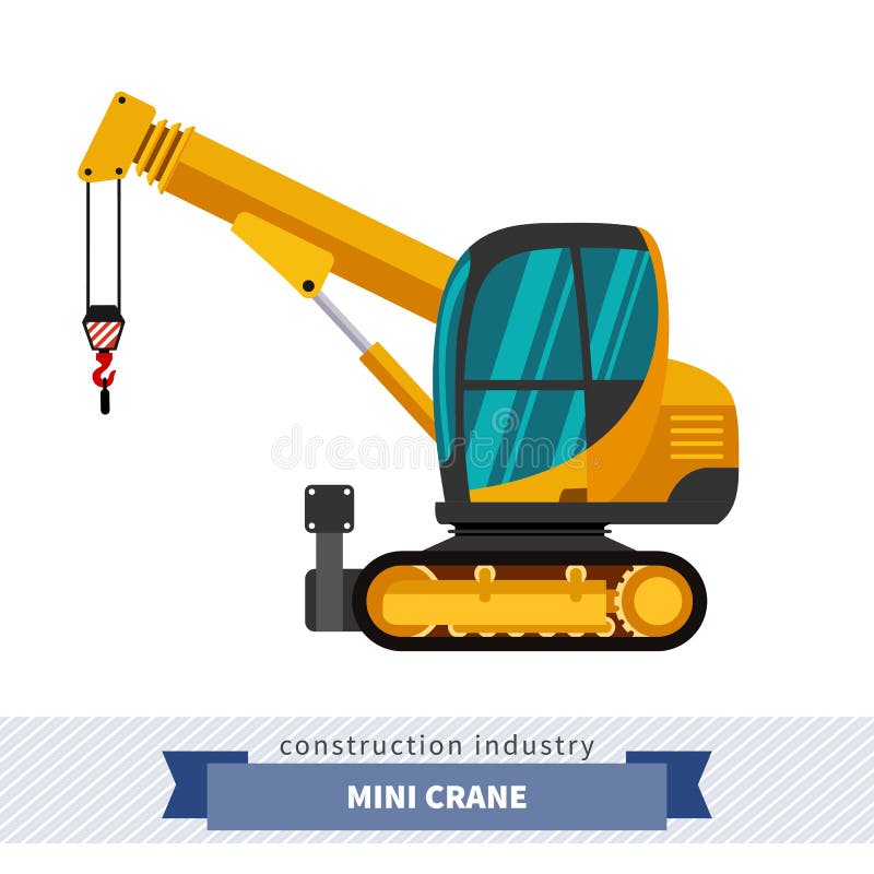 Crawler Telescopic Boom Mini Crane Stock Vector - Illustration of ...
