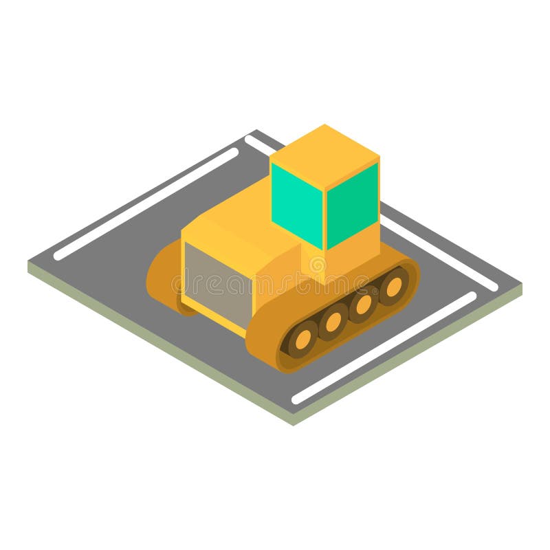 Crawler Tractor Icon, Isometric Style Stock Vector - Illustration of ...