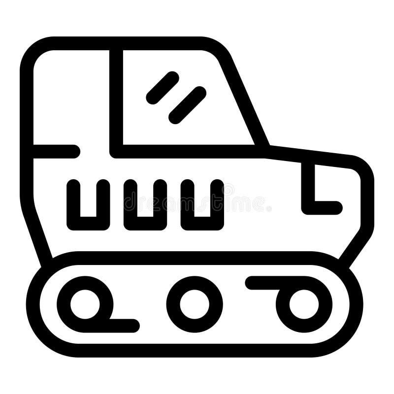 Crawler Tractor Moving on Caterpillar Track Icon Stock Illustration ...
