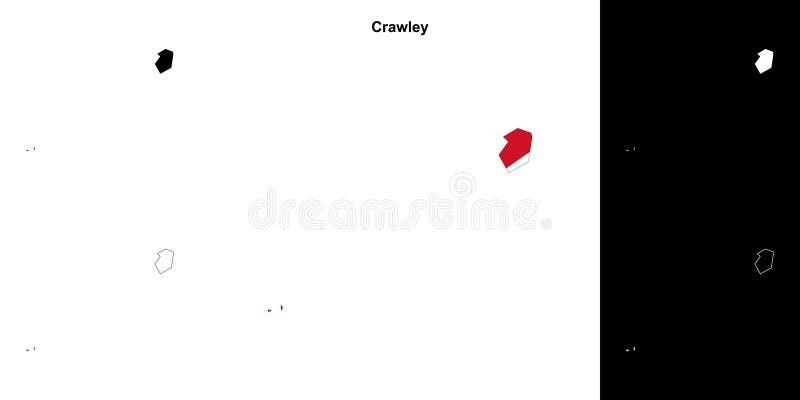Crawley outline map stock illustration. Illustration of britain - 334901794