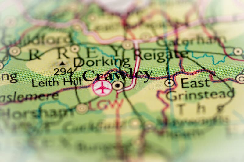 Crawley, England Highlighted on a World Map Stock Photo - Image of area ...