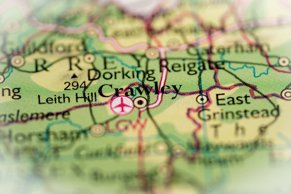 Crawley, England Highlighted on a World Map Stock Photo - Image of area ...