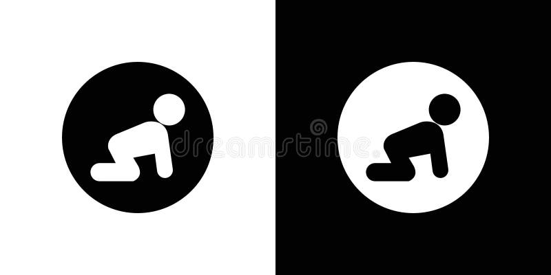 Crawling Baby Icon Logo Set Vector Stock Vector - Illustration of ...