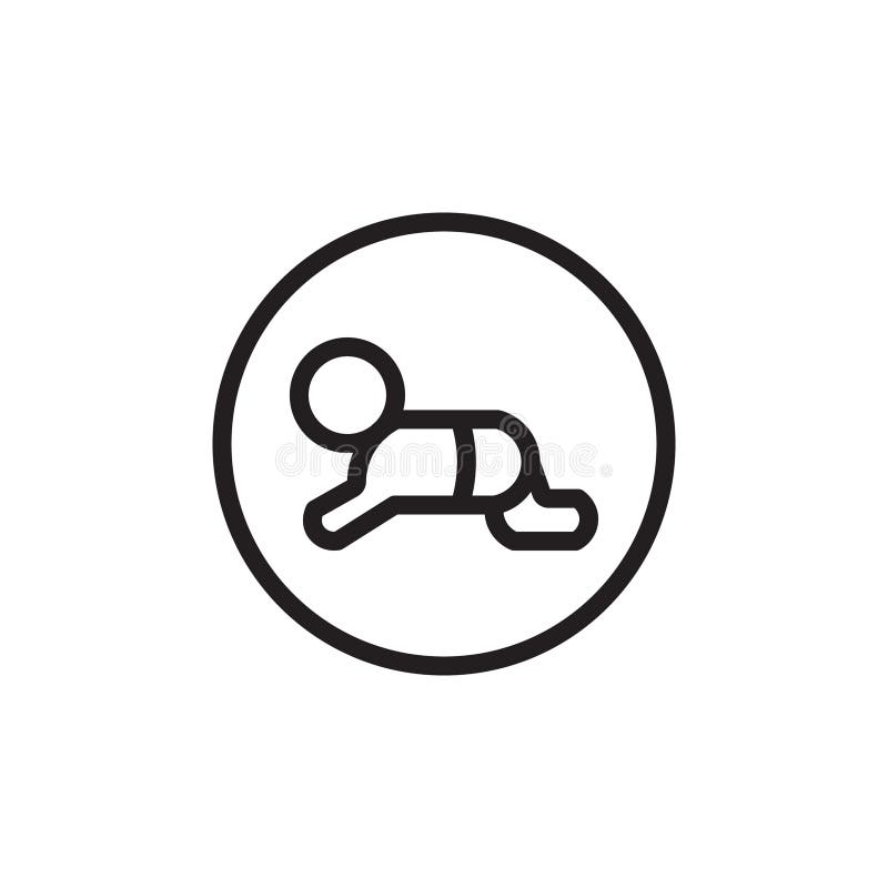 Crawling Baby Icon Outline Vector for Web Ui Stock Vector ...