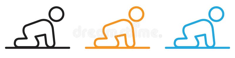 Crawling Baby Vector Logo Set Collection for Web App Ui Stock Vector ...