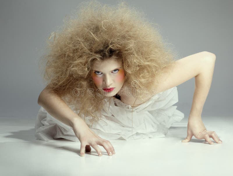 Crawling Girl stock image. Image of brunette, beautiful - 10337533