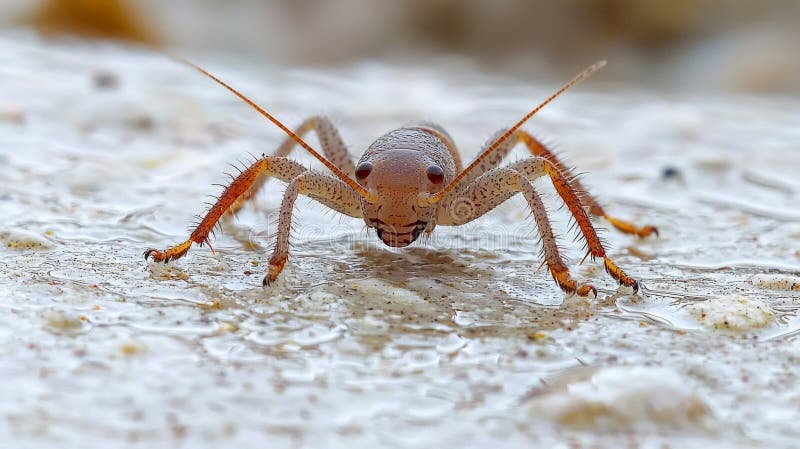Crawling Gracefully Across a Smooth White Surface, a Mole Cricket Nymph ...