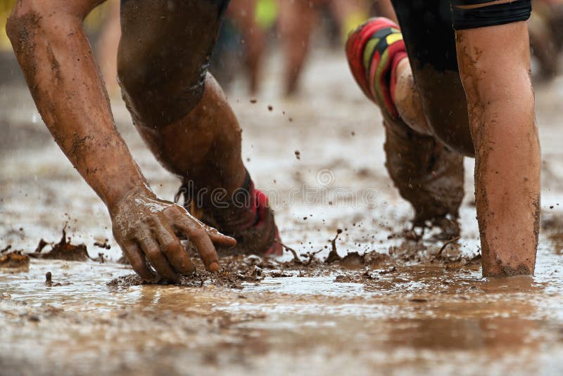 Mud race runners stock photo. Image of runner, dirt - 108243684