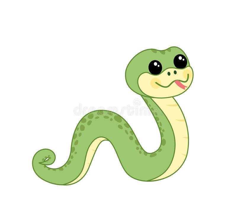 Crawling Snake. Side View. Cute Snake. Cartoon, Vector. Stock Vector ...