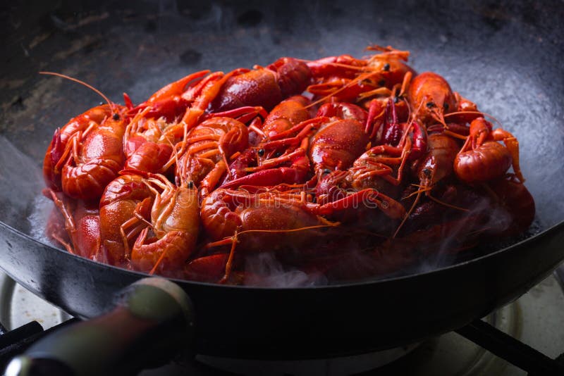 Crayfish cooking stock photo. Image of diet, healthy - 16047640