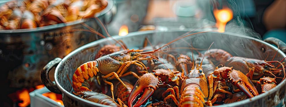 Crayfish are Cooked in a Pot Stock Photo - Image of cook, fresh: 316936334