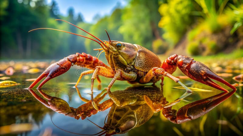 Crayfish fish rests lake stock illustration. Illustration of icon ...
