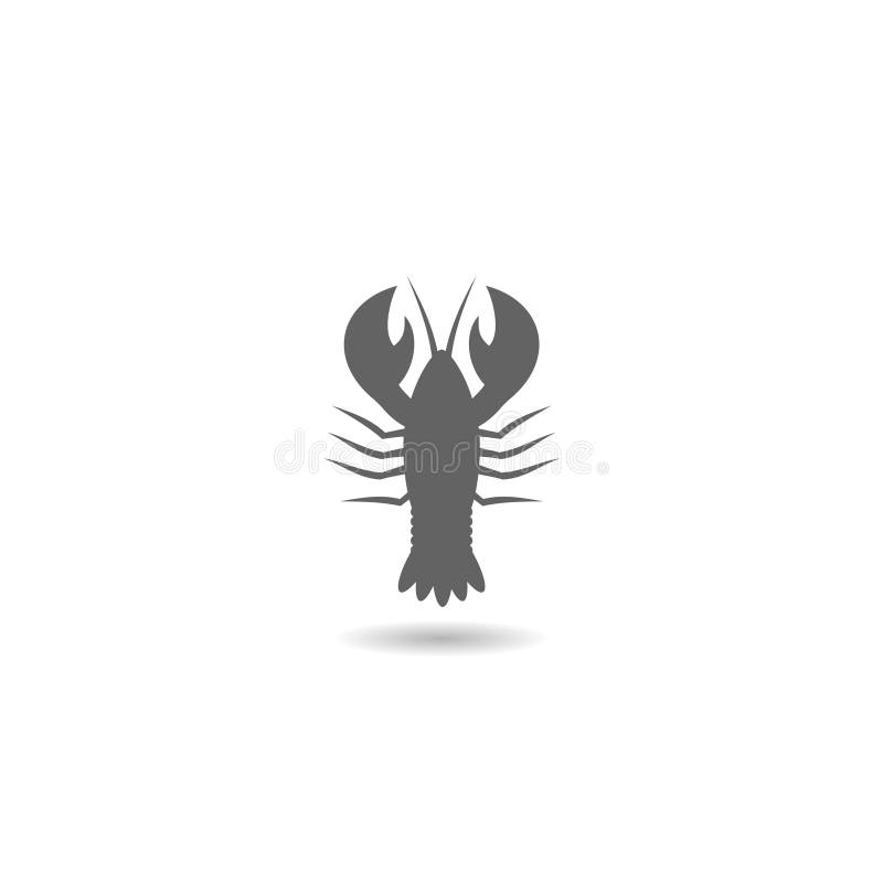 Crayfish Flat Icon with Shadow Stock Vector - Illustration of delicious ...