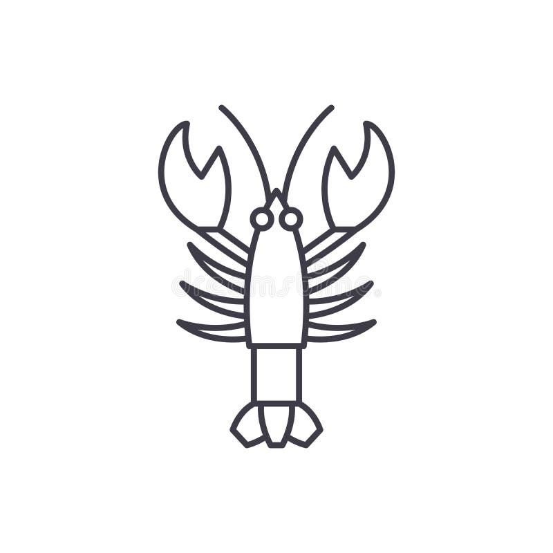 Crayfish Line Icon Concept. Crayfish Vector Linear Illustration, Symbol ...