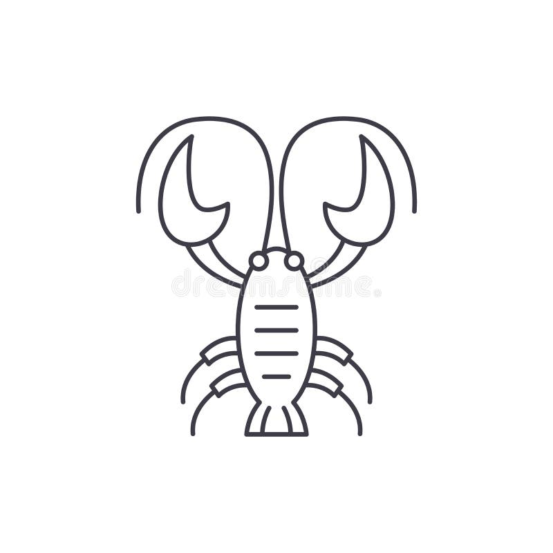 Crayfish Line Icon Concept. Crayfish Vector Linear Illustration, Sign ...