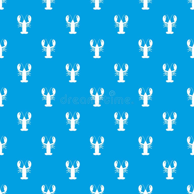 Crayfish Pattern Seamless Blue Stock Vector - Illustration of gourmet ...
