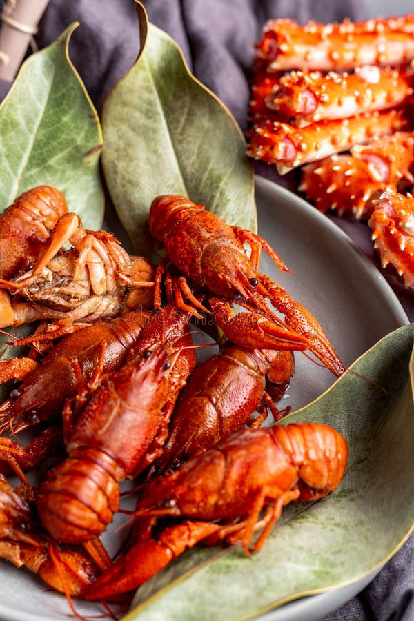 Crayfish Photo in a Decor with Flowers Stock Image - Image of beauty ...