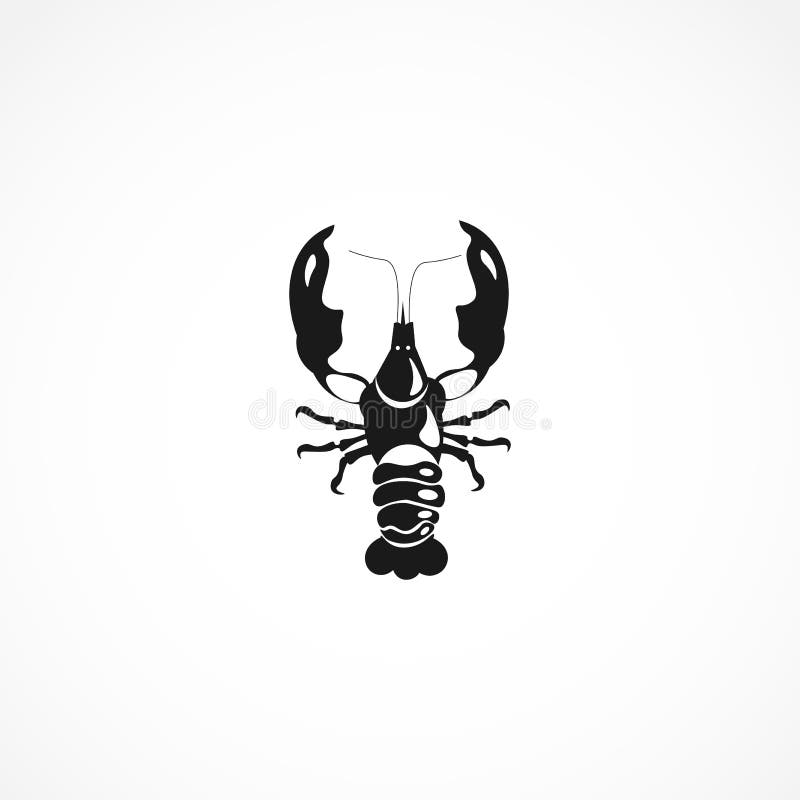 Crayfish, Vector Illustration, Flat Style, Side View, Black Stock ...