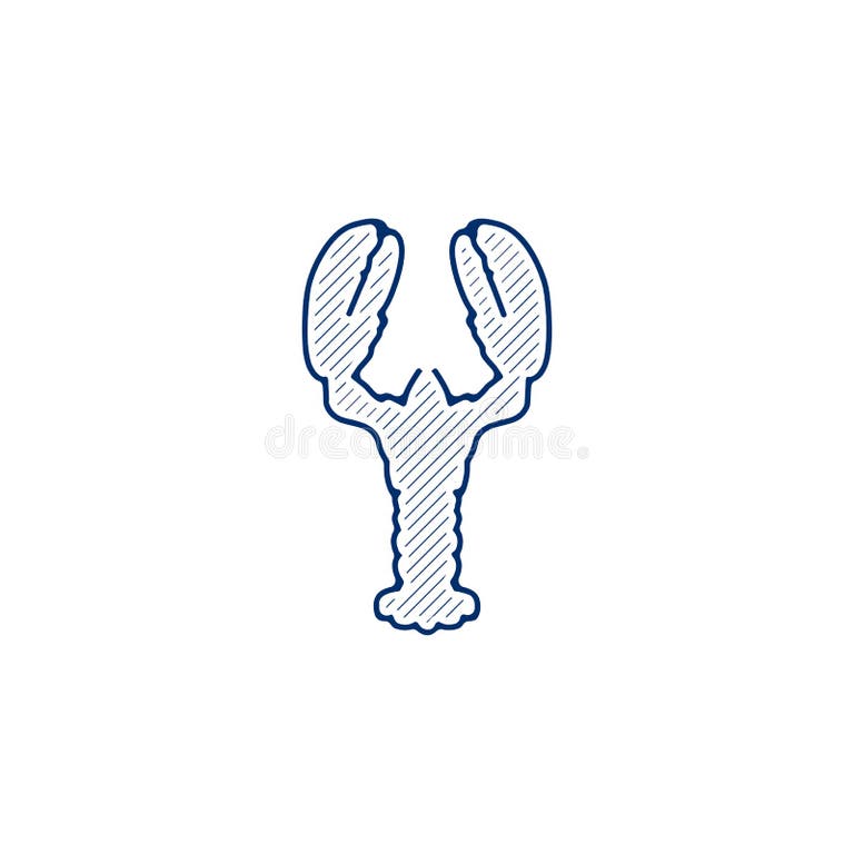 Crayfish Line Icon. Crayfish Linear Hand Drawn Pen Style Line Icon ...