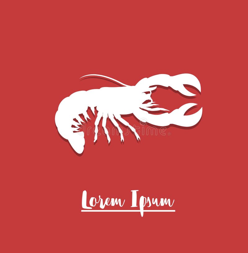 Crayfish, Vector Illustration, Flat Style, Side View, Black Stock ...