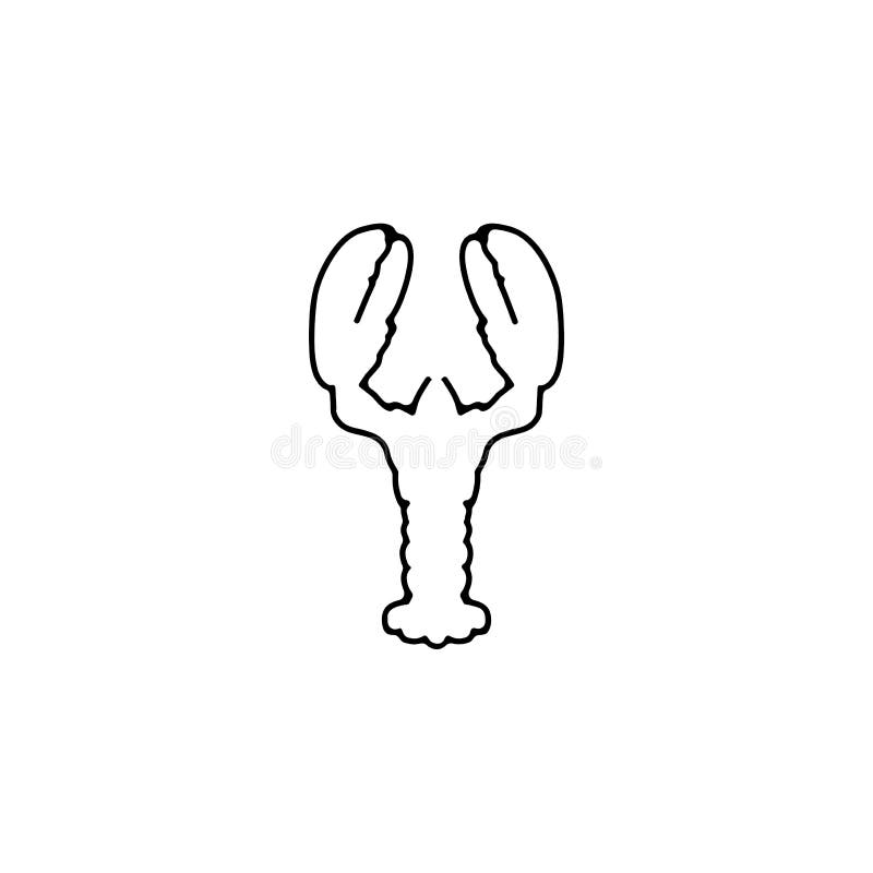 Crayfish Thin Line Icon, Fish Market Concept, Lobster Sign on White ...