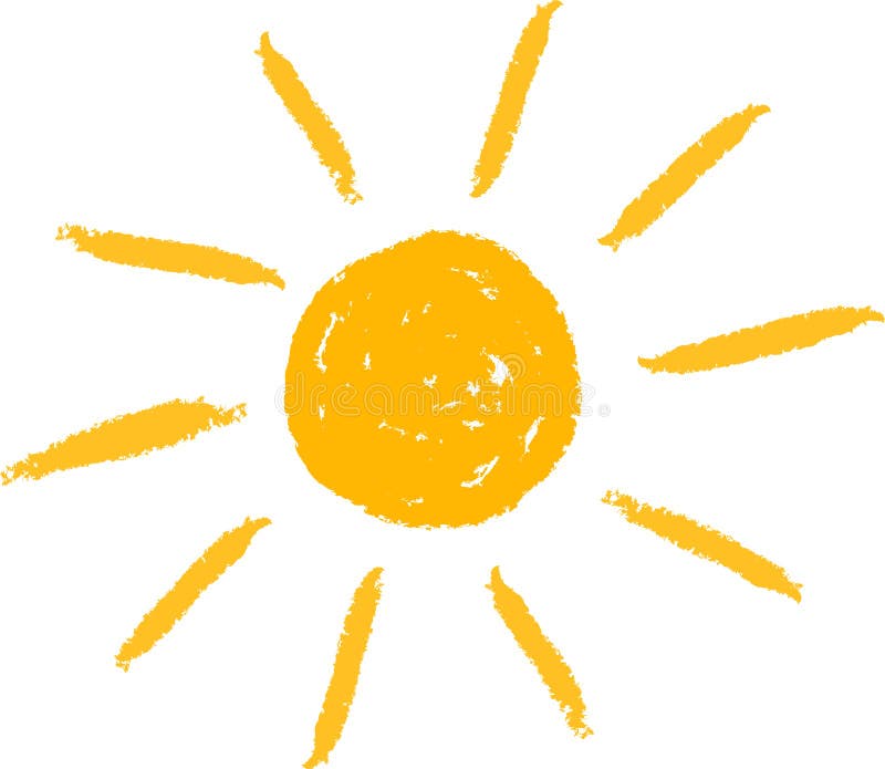 Crayon Art Shining Sun stock vector. Illustration of sunbeam - 370151514