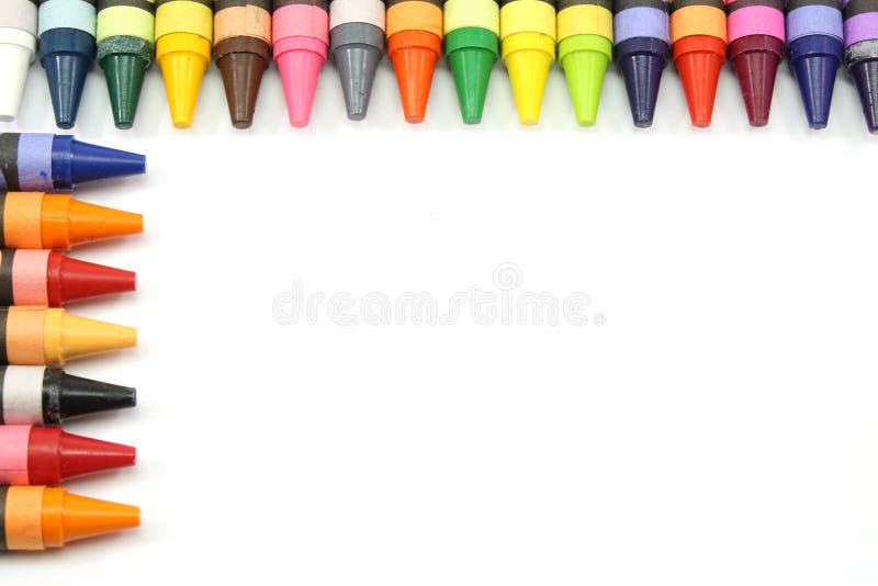 Crayon Border stock photo. Image of colors, colored, drawing - 10595452