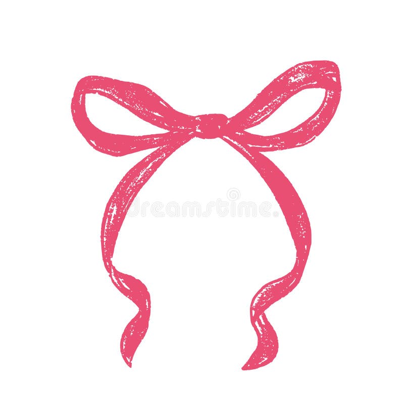 Crayon Bow. Red Scribble Ribbon Stock Vector - Illustration of ...