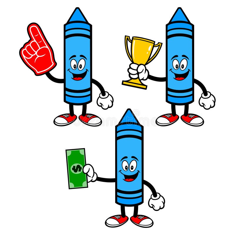 Crayon Character Set 02 stock vector. Illustration of education - 368832647