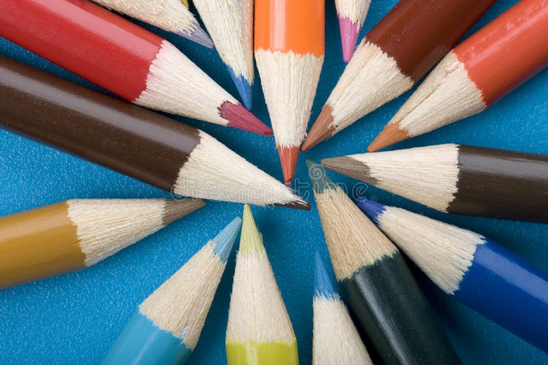 Crayon Close Up on Blue Background Stock Image - Image of macro, crayon ...