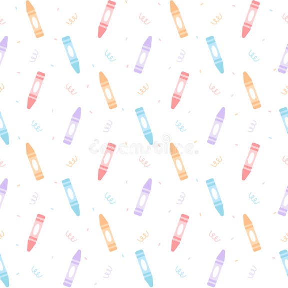 Crayon Color Seamless Pattern Background Stock Vector - Illustration of ...