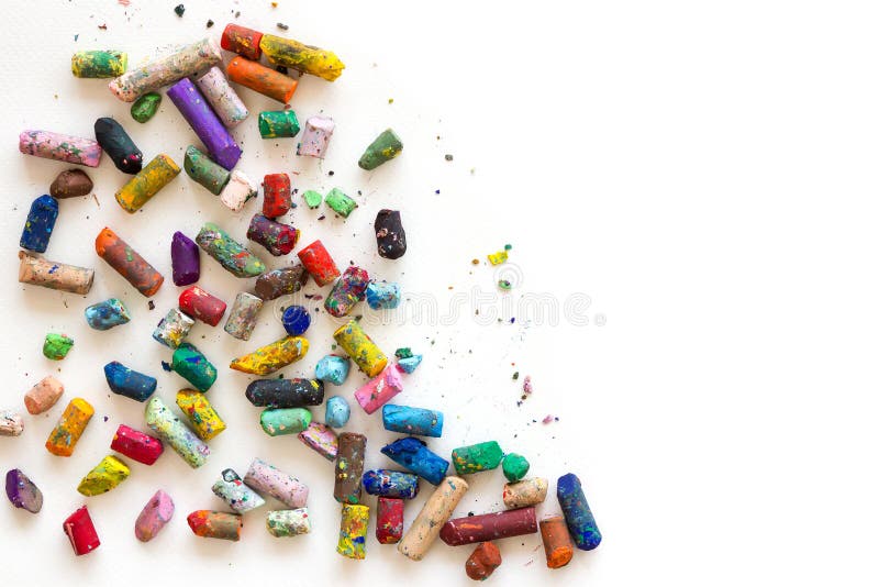 Crayon Color on White Paper. Stock Photo - Image of child, isolate ...